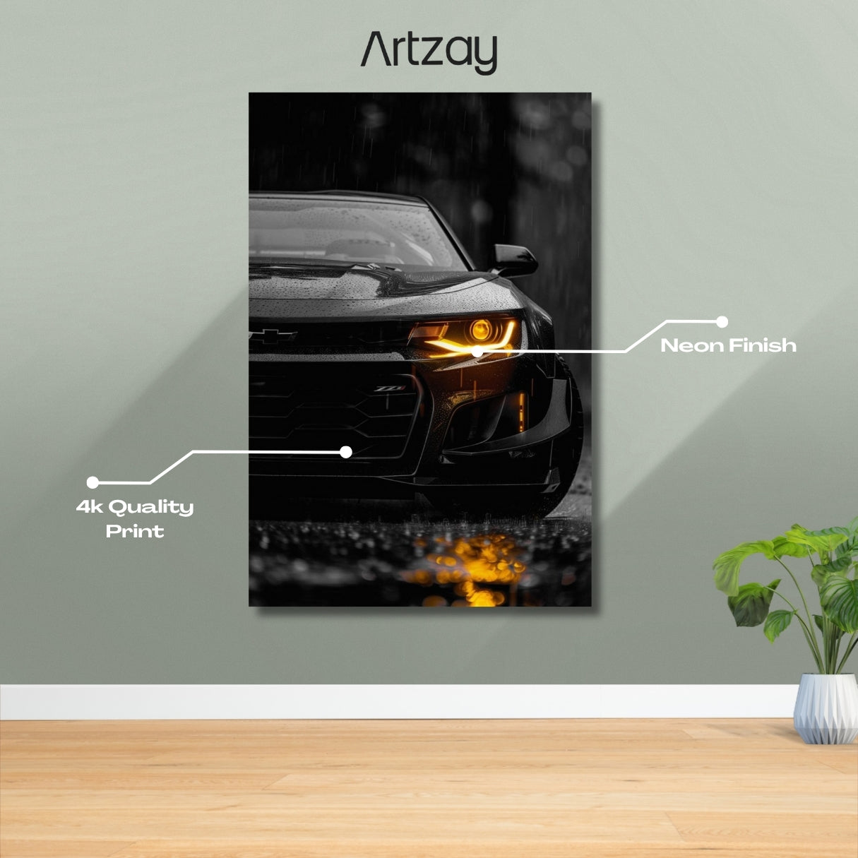 Chevrolet Camaro Neon Poster – Iconic Glow Edition | 4K Print – Artzay Pk