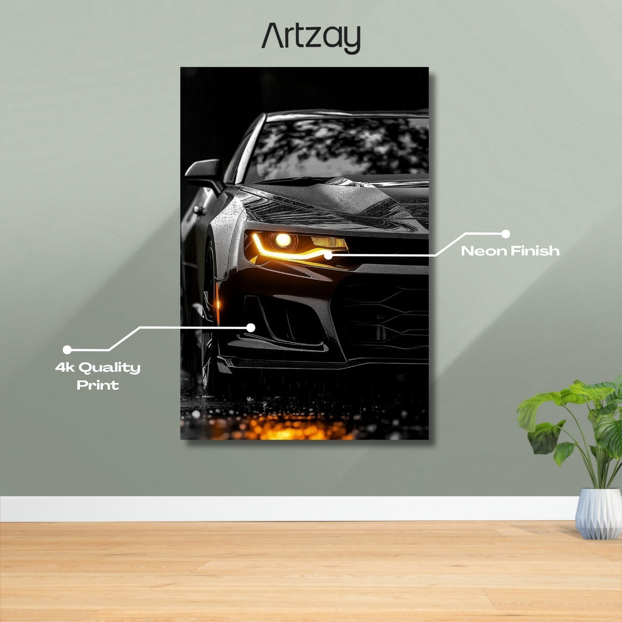 Chevrolet Camaro ZL1 Neon Poster – Iconic Glow Edition | 4K Print ...